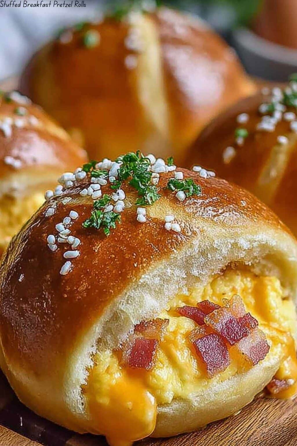 Stuffed Breakfast Pretzel Rolls | JustWorthi
